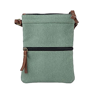 Mona B Canvas Handbag for Women | Zipper Bag | Crossbody Bag | Stylish Vintage Recycled Upcyled Bags Women (Brown-Presley)