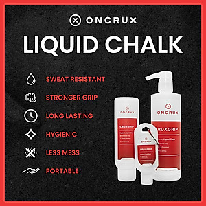 ONCRUX Liquid Gym Chalk - Liquid Hand Chalk for Weightlifting - Mess Free Lifting Chalk Liquid - Long Lasting Liquid Grip Chalk for Climbing - Liquid Chalk Gym Chalk for Gymnastics, CrossFit 6.5 fl oz