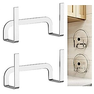 Self Adhesive Stainless Steel Pan Cover Racks ,Pantry Organization Rack, Cutting Board Storage , Pot Lid Holder (2 Pack)