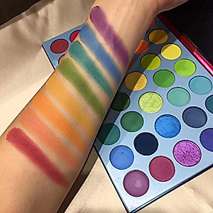 39 Color Rainbow Eyeshadow Palette - Professional Makeup Matte Metallic Shimmer Eye Shadow Palettes - Ultra Pigmented Powder Bright Vibrant Colors Shades Cosmetics Set