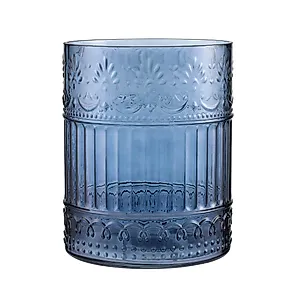 WHOLE HOUSEWARES | Bathroom Wastebasket | Mosaic Glass Decoration | Bathroom Trash Can | Bathroom Accessory | Shiny Glass Garbage Can | 7.5" x 10"