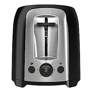 BLACK+DECKER 2-Slice Extra Wide Slot Toaster, Classic Oval, Black with Stainless Steel Accents, TR1278B