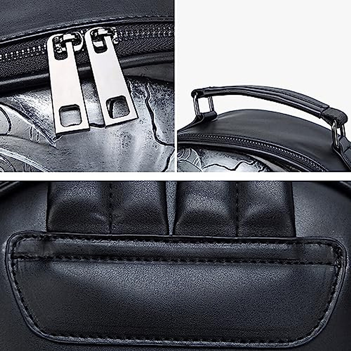 VALICLUD 3D Skull Backpack for Man Backpack Gothic Backpack Pu Leather Horror Backpack Rivet Realistic Skeleton Embossed Backpack for Man