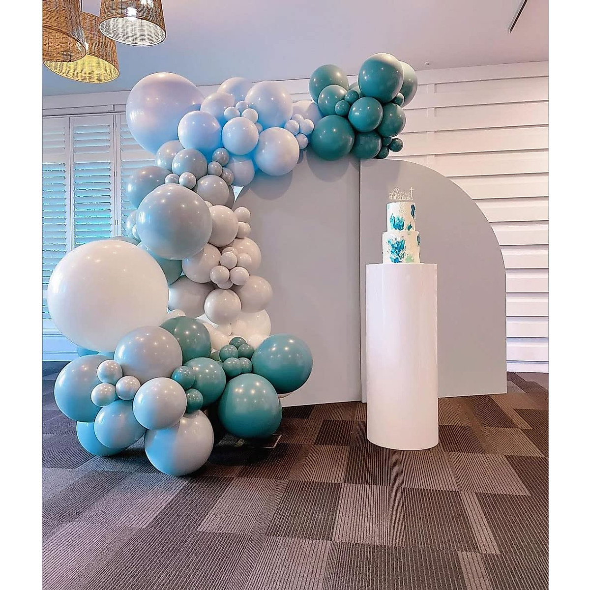Holtour Bright Turquoise Blue Balloon Garland Arch Kit 138PCS Balloons for Wedding, Birthday Party, Backdrop Decorations, Bridal Shower