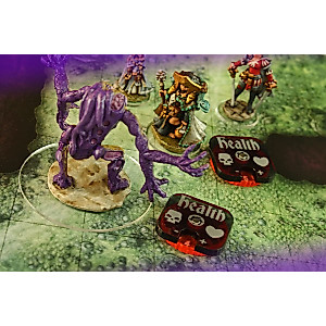 LITKO Dungeon Health Dials, Translucent Grey and Fluorescent Pink (2)