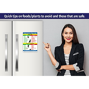 Foods and Plants Toxic to Cats and Dogs Fridge Magnets (5 Pack) - Pet Poison Control - by Safety Magnets - 5 x 7 inches