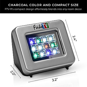 FakeTV – FTV-11 - Advanced Burglar Deterrent Device – Widescreen Realistic Television Simulator with Reflective Lens - Dummy Home Security Device with Lights – Protect Your House & Valuables