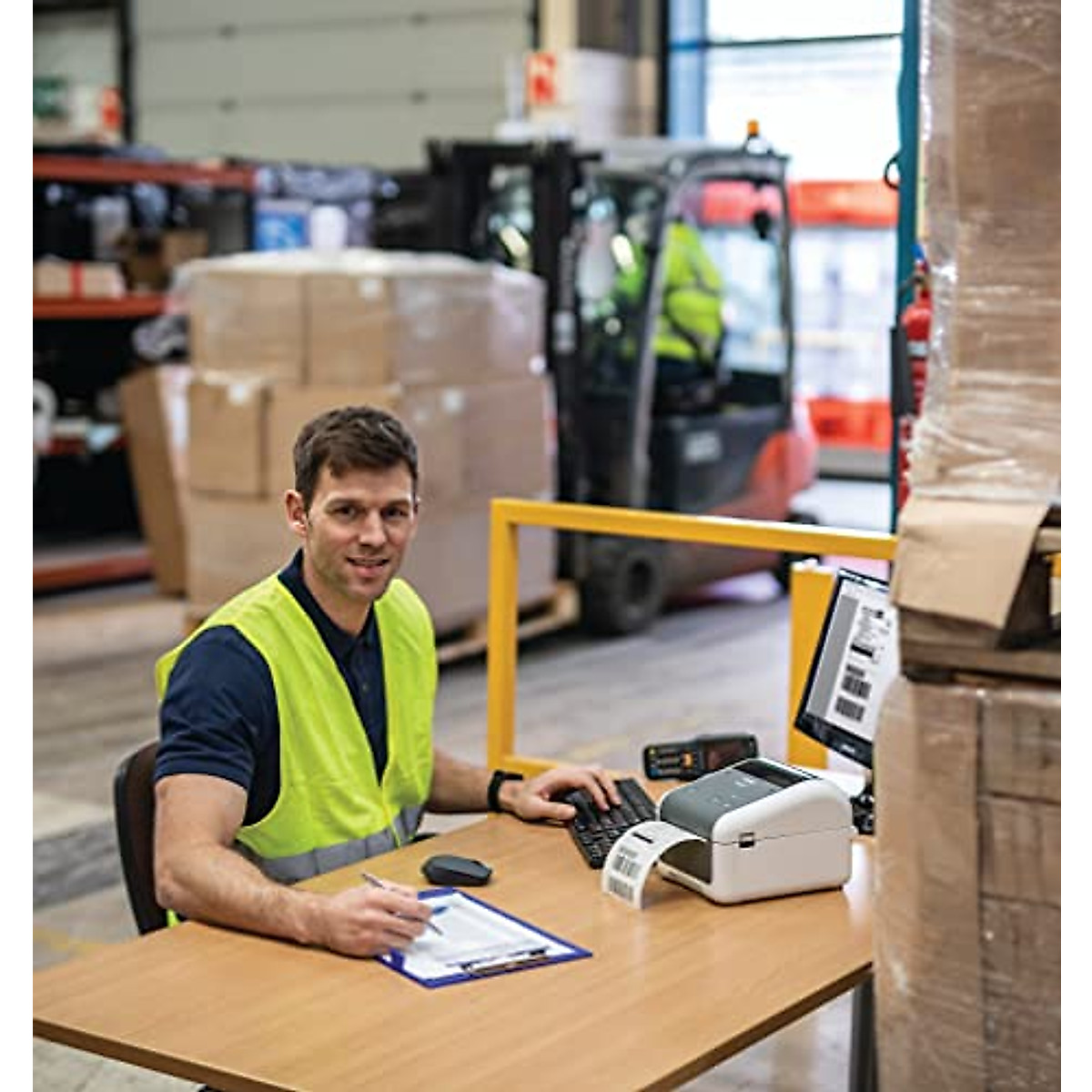 Brother TD-4520DN Entry Level Direct Thermal Desktop Printer, Print Labels and Receipts, 300 dpi, 6ips, USB 2.0