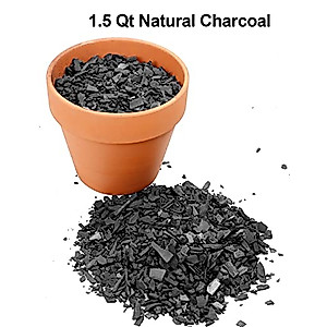 Organic Horticultural Charcoal, 100% All Natural Hardwood Charcoal, Activated Plant Charcoal for Soil Amendment, Orchids, Terrariums, Indoor Plants, Planting, and Gardening, 1.5 Quarts