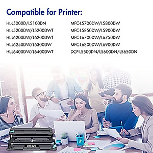 DR820 DR-820 DR 820 Drum Unit Compatible Replacement for Brother DR820 DR 820 Work for Brother HL-L6200DW MFC-L5850DW MFC-L5800DW MFC-L5900DW HL-L5200DW HL-L5100DN Printer Black 1 Pack