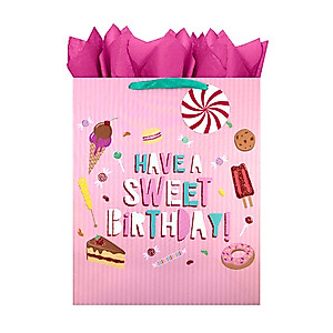 Blue House Group Premium Birthday Gift Bags + Tissue Paper (4 Large Bags + Tissue, Birthday Girl)