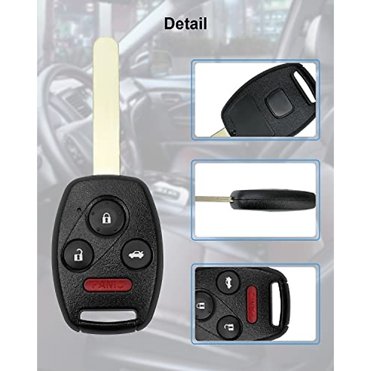 Car Key Fob Replacement Keyless Entry Remote Control Fits for Honda Pilot 2009 2010 2011 2012 2013 2014 2015/ Accord Sedan 2008-2012 Replace KR55WK49308 35118-TA0-A00