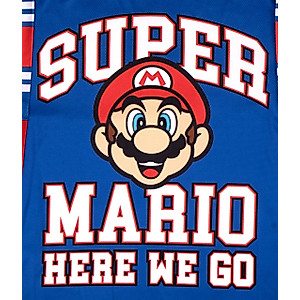 Nintendo Super Mario Video Game 2-Piece Set, Boys Long Sleeve T-Shirt & Jogger Pants 2-Pack Bundle Set for Kids and Toddlers (Size 4, Blue)