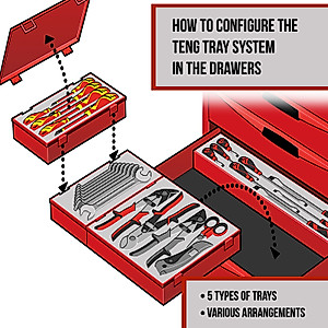 Teng Tools 11 Piece Mixed Screwdriver Set (Flat, PH, PZ,) In Precision EVA Foam Tray - TED911N, Silver