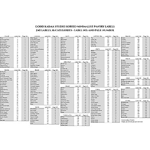 240 Black Minimalist Paper Pantry Labels | 2 1/2 x 2 1/2 inches | Waterproof Vinyl | for Plastic, Metal, Stainless Steel & Glass Containers | Strong Adhering, Removable