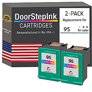 DoorStepInk Remanufactured in The USA Ink Cartridge Replacements for HP 95 2 Color C8766 for Deskjet 460 5745 6540 5748 Officejet 7210 K7108 150 PSC 1600 2350 1610