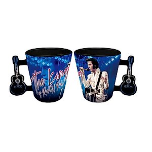 Elvis Shot Glass The King"Blue" with Guitar Handle
