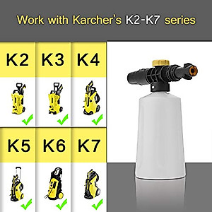 FUNTECK Foam Cannon for Karcher K Series, Adjustable Snow Cannon Foam Lance kit, Compatible with Karcher’s K2/K3/K4/K5/K6/K7 Pressure Washer
