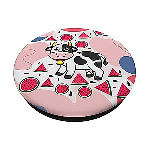 Baby Pink Watermelon Cow Aesthetic Pattern Kawaii PopSockets Standard PopGrip