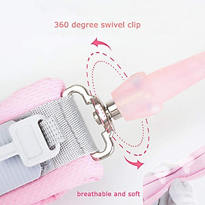 Anti Lost Wrist Link (8.2ft), Socub Toddler Leash Wrist for Kids Child Safety with Key Lock, 2 Pack, Pink and Blue