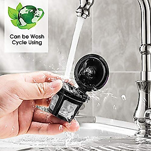 Reusable K Cups, 4 Pack Universal Fit Reusable Coffee Filters with Food Grade Stainless Steel Mesh Eco-Friendly Coffee Reusable Pods for Keurig 1.0 and 2.0 Brewers (Black)