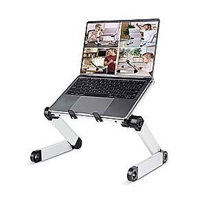 Adjustable Laptop Stand Table for Office, RAINBEAN Portable Lap Desk Stand Compatible Notebook Tablets MacBook,Foldable Lift Bracket Aluminum Ergonomics Design,Office or Home Desk Suitable for Ipad
