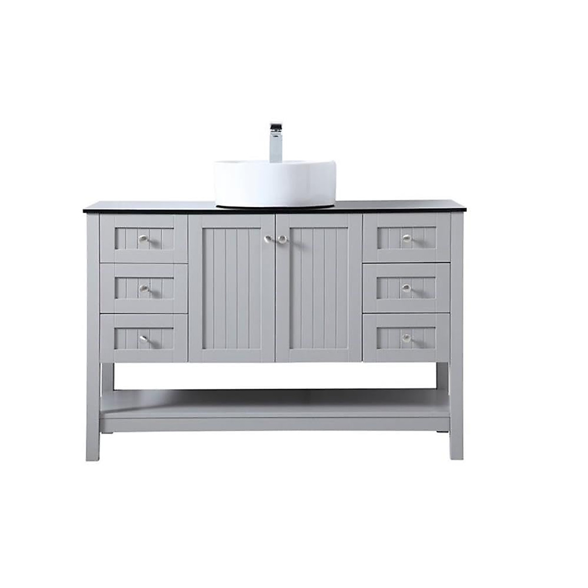 Elegant Kitchen and Bath 48 inch Vessel Sink Bathroom Vanity Cabinet - Gray