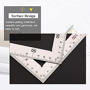 Heyiarbeit 5.9"x11.81" L Shaped Ruler Carpenters Square Framing Ruler Stainless Steel Right Angle Ruler 90 Degree Square L Ruler for Engineer Woodworking Measuring Tools Auxiliary Marking 1Pcs