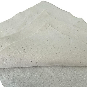 F as in Fabric Light Weight 100% Cotton Muslin Fabric Square Bundles, Unbleached Squares, Precut, Embroidery Squares (Natural, 10"x10" 15 Pieces)