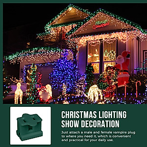 Holiday Christmas Lighting Outlet Female Green Slip Plug, Zip Plug, Vampire Plug, Gilbert Plug, 25 Pack (SPT-1)