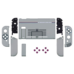 eXtremeRate DIY Replacement Shell Buttons for Nintendo Switch, Soft Touch Back Plate for Switch Console, Housing with ABXY Direction Buttons for Joycon Handheld Controller - Classic 1989 GB DMG-01