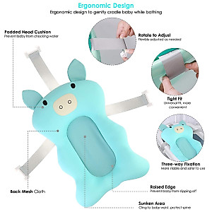 SH-RuiDu Baby Bath Cushion, Newborn Infant Bathtub Support Cushion Lounger Anti-Slip Soft Bath Tub Cushion Seat Support for 0-12M Boys Girls
