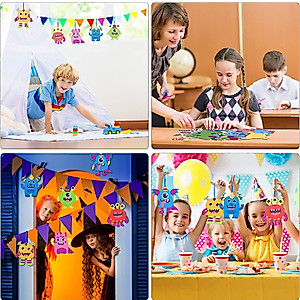 Fennoral 12 Pack Monster Crafts for Kids Monster Craft Kit Make Your Own Monster Foam Stickers Ornament DIY Arts and Crafts for Kids Girls Boys Halloween Party Favor Supplies Birthday Gifts