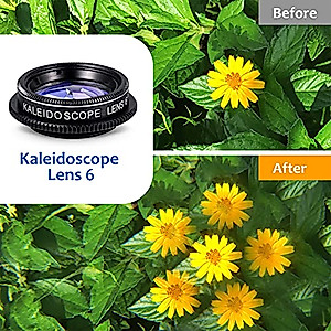 New fgzefort 11 in 1 Cell Phone Lens Kit Wide Angle Lens & Macro Lens+Fisheye Lens+Telephoto Lens+CPL/Flow/Radial/Star/Soft Filter+Kaleidoscope Lens Compatible for iPhone and Most of Smartphone
