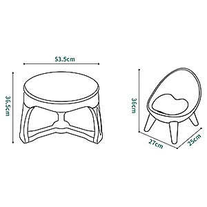 Walnut Children's Table and Chair Set Kindergarten Study Table Chair Baby Game Writing Desk Plastic Household (Color : E)