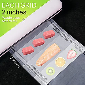 Vacuum Sealer Bags (2 Rolls-8" x 50' Total 100Feet) with BPA Free Heavy Duty Vacuum Seal Food Sealer Bags