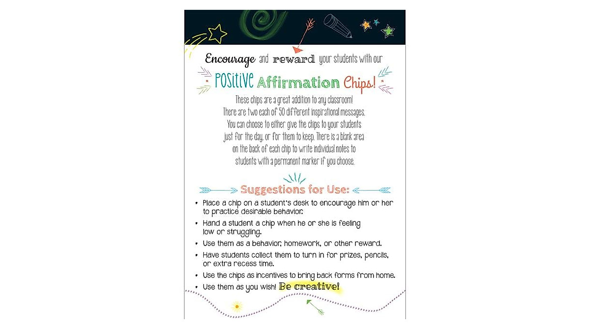 Positive Affirmation Chips for Kids | Motivational Rewards System