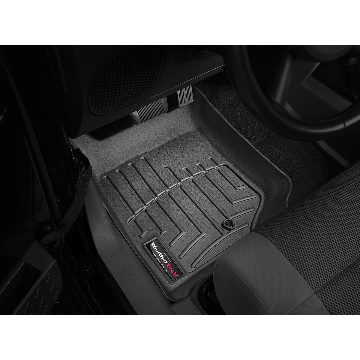 WeatherTech Custom Fit FloorLiners for Jeep Wrangler 2-Door, Wrangler Unlimited 4-Door - 1st Row (441051), Black