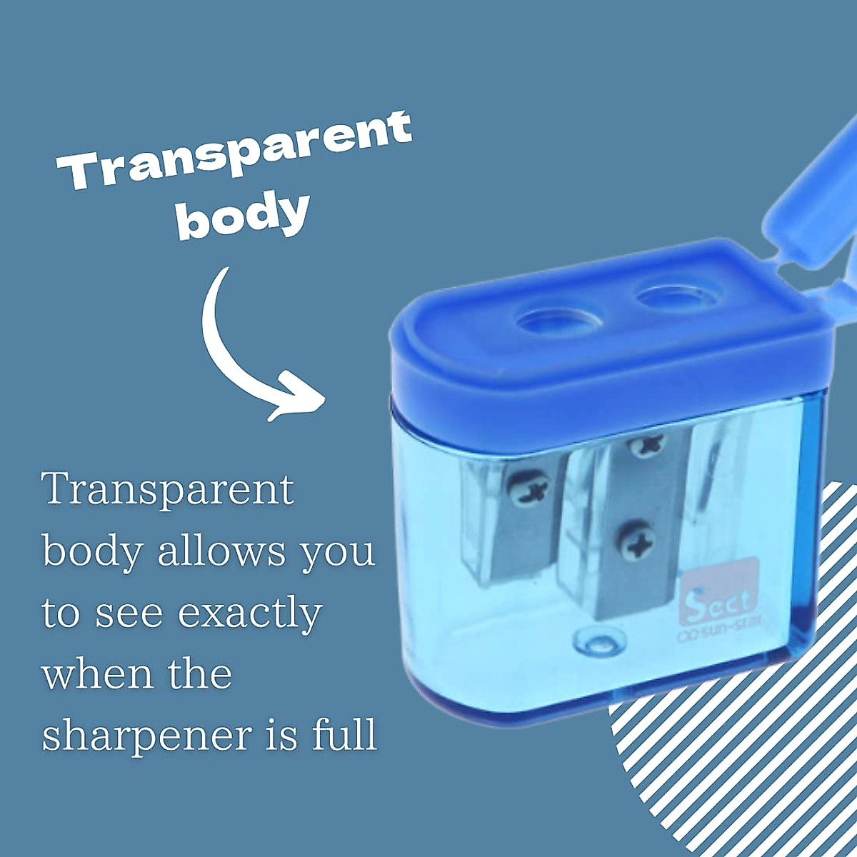 Sun-Star Stationery Double Pencil Sharpener (Blue) [Sect] (Japan Import)