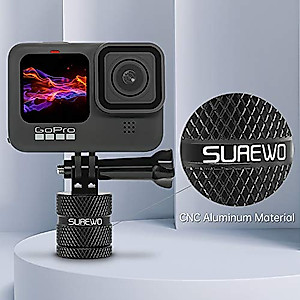 Aluminum 1/4 inch 20 Camera Mount, 360 Degree Rotation Tripod Mount Adapter Compatible with GoPro Hero 10 Black,Hero 9/8/7/6/5 Black,OSMO Action, Xiaoyi 4K and Other Standard 1/4 Accessories