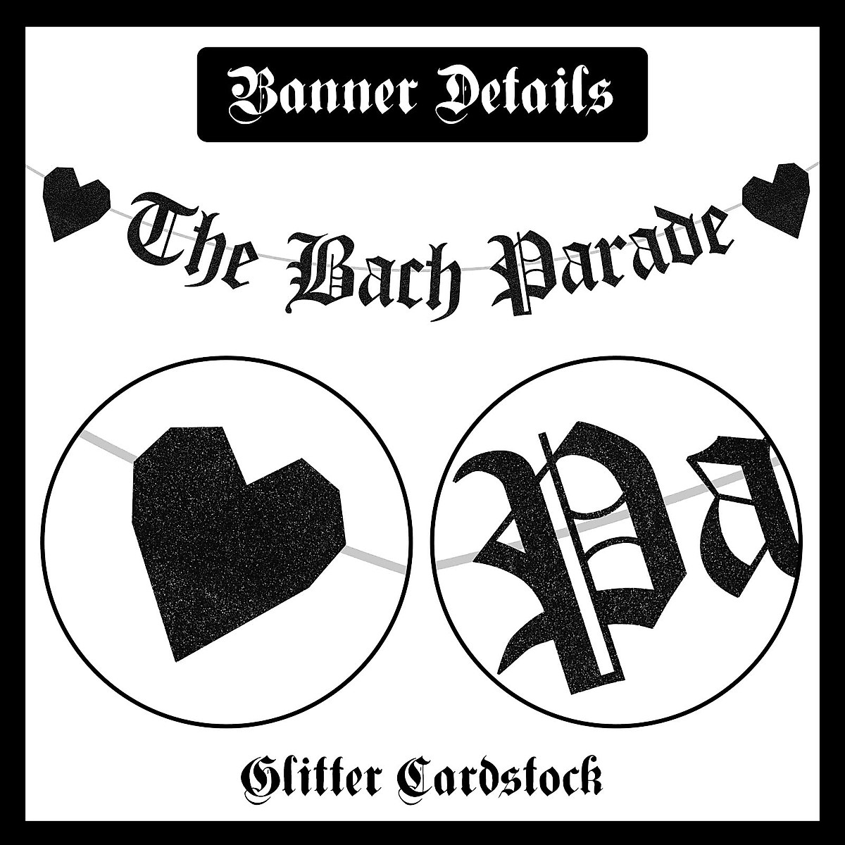 Sursurprise Gothic Bachelorette Party Decorations, The Bach Parade Banner, Old English Emo Bridal Shower Engagement Wedding Bahelor Party Supplies