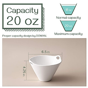 DOWAN Ramen Bowls Set of 2, Japanese Noodle Bowls with Chopsticks and Spoons, 20 Ounce Deep Pho Bowls, White Kitchen Bowls for Ramen, Soup, Dishwasher & Microwave