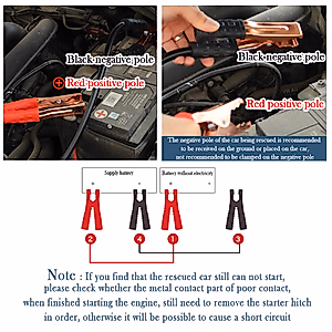 67" 150A Heavy Battery Duty Jumper Cables - Alligator Clips Electrical Battery Clamps for Emergency Roadside Assistance - Universal Jumper Cables for Car Truck Van Bus