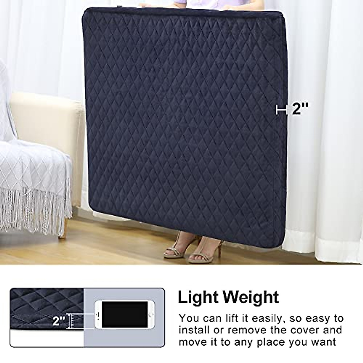 Hero Dog Large Dog Bed for Large Dogs, 39" Orthopedic Dog Bed for Rest with Removable Washable Cover - Soft Flannel Top Pet Beds with Anti Slip Bottom (Dark Grey, 39" x 33.5" x 2")