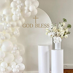 LINZYING God Bless Cross Wall Decal - God Bless You Stickers，God Bless Wall Decor，God Bless Our Home Wall Decor，God Bless Baptism Decorations (God Bless Cross Stickers)