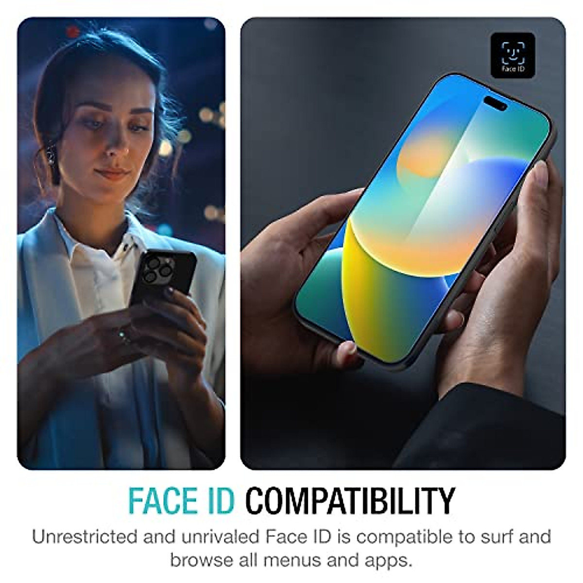 Purity (3+2 Pack Designed for iPhone 14 Pro 2022, 3 Pack Screen Protector + 2 Pack Camera Lens Protector [Tempered Glass], Slim Case Compatible Premium HD 9H 6.1 Inch Film Protection