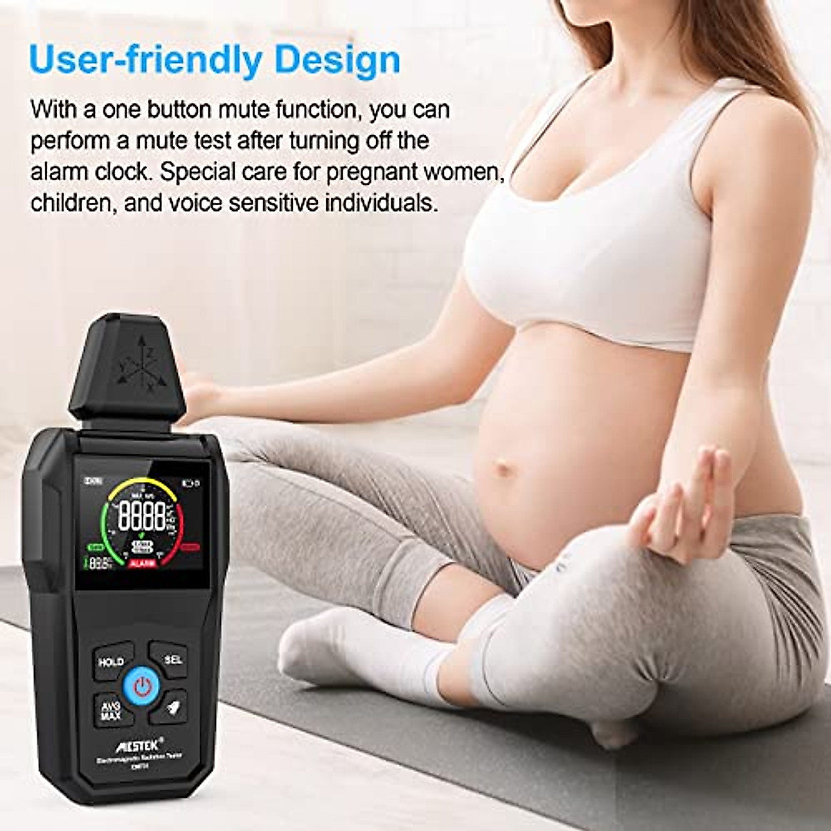 EMF Meter, MESTEK Electromagnetic Field Radiation Detector, Digital LCD Magnetic Field Detector EMF Reader Temperature Measure, Tester for Home EMF Inspections, Office, Outdoor and Ghost Hunting