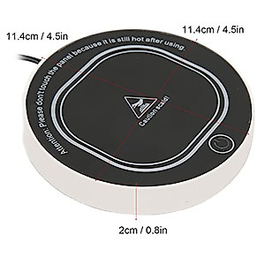Smart Coffee Cup Warmer Black Coffee Mug Warmer for Desk with Heating Function for Cocoa Tea Milk Water(US Plug 110V)