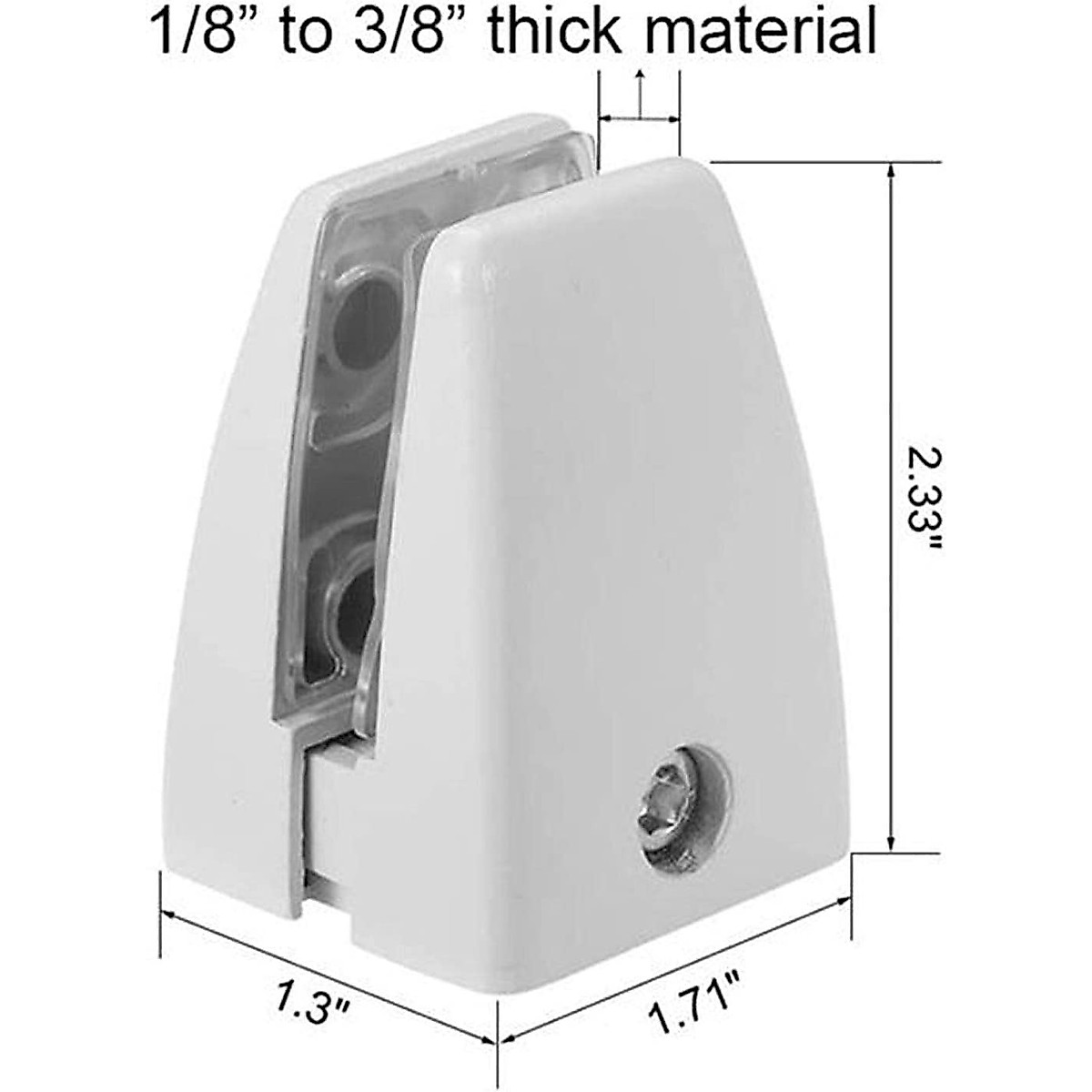 Sneeze Guard Clamp Bracket, T-Shaped Desk Partition Clamp with Freestanding Base for Clear Acrylic Shield Heavy Duty Auminum Guard Clamp, Desktop Countertop Reception 2PC