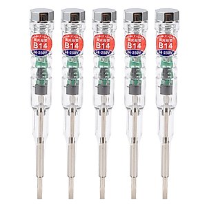 5Pcs Electrical Tester Pen Multi Functional Household Pocket Electricity Circuit Detector with LED Color Light 24-250V